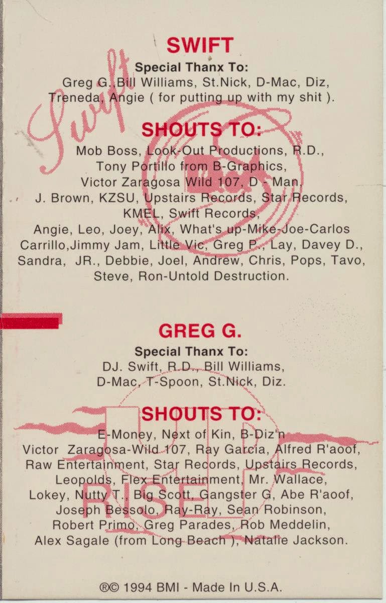 12ManRambo * Independent-Label RAP Cassettes, NORTHERN California '85 ...