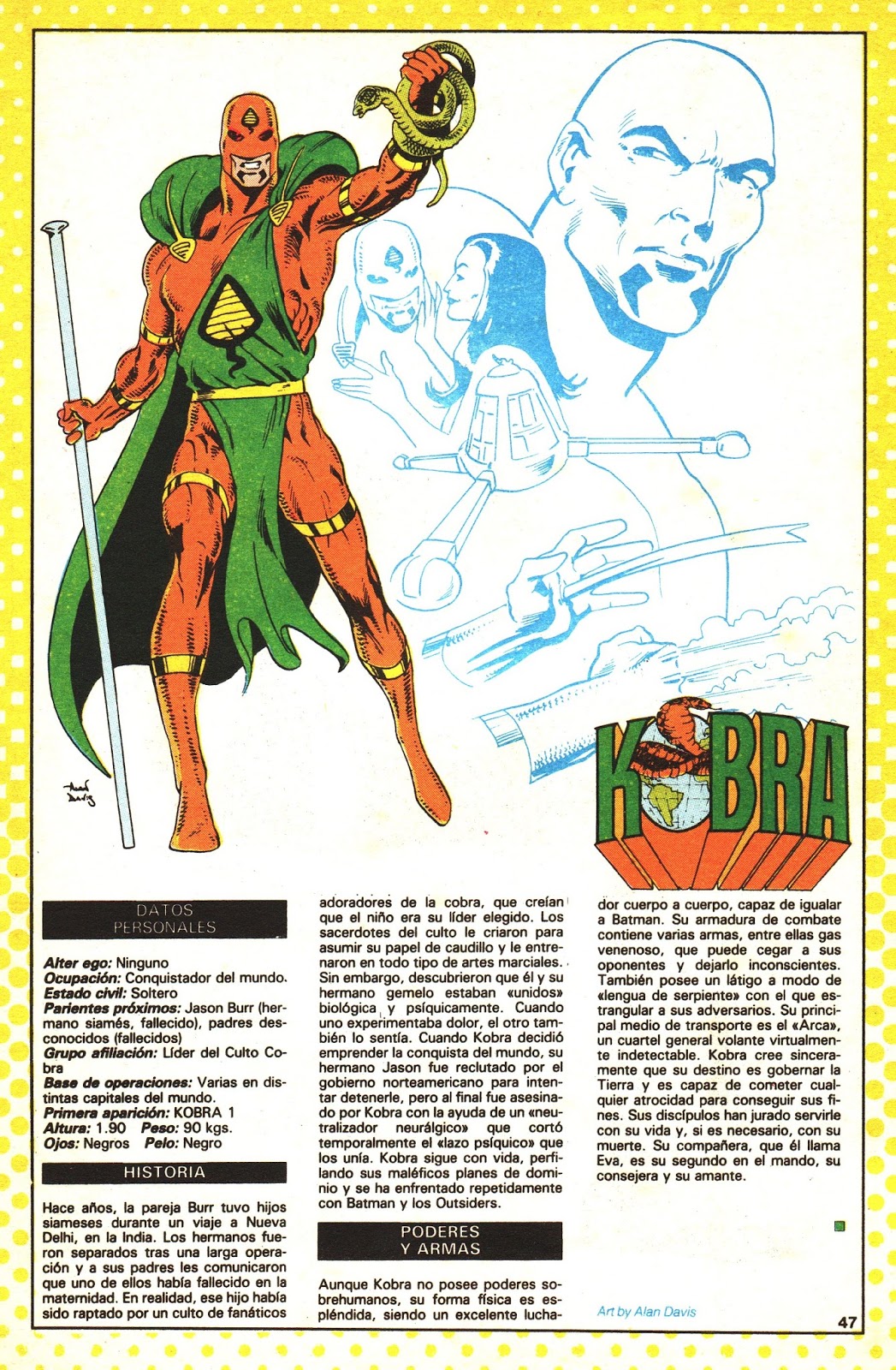 Fichas de Superheroes Marvel y DC: Kobra