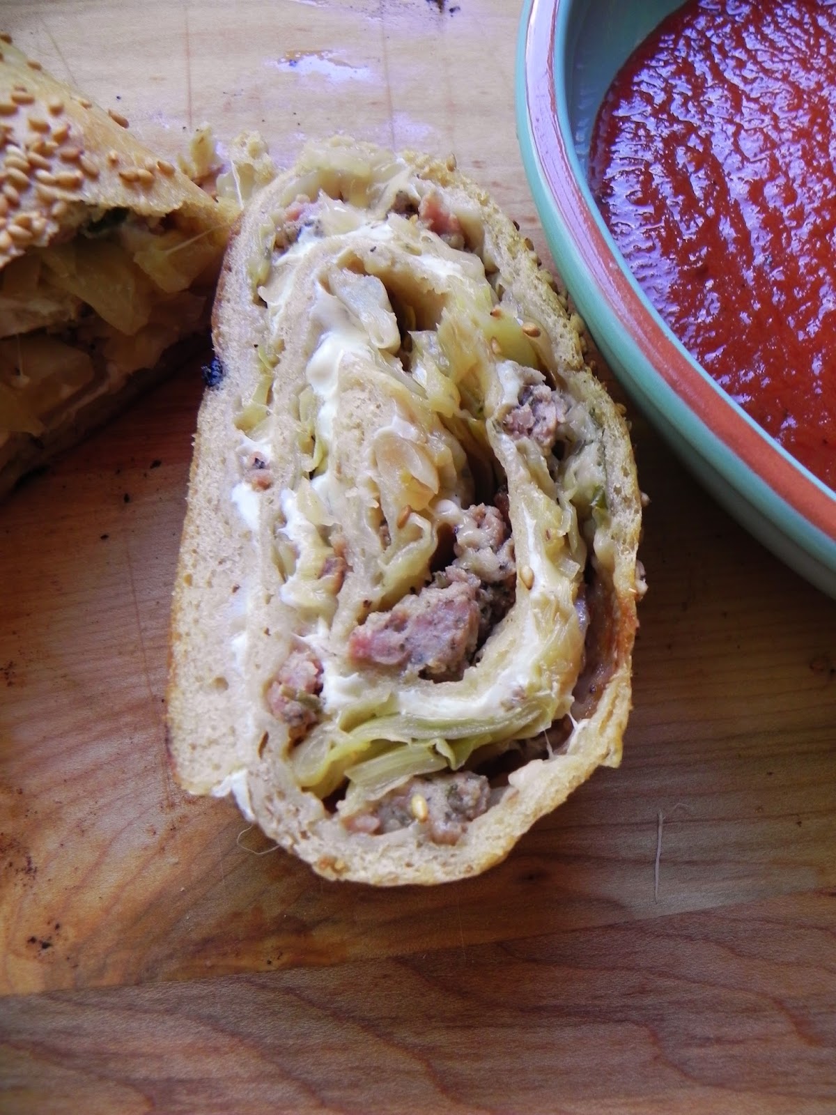 Let Them Eat Healthy: Cabbage & Sausage Stuffed Bread