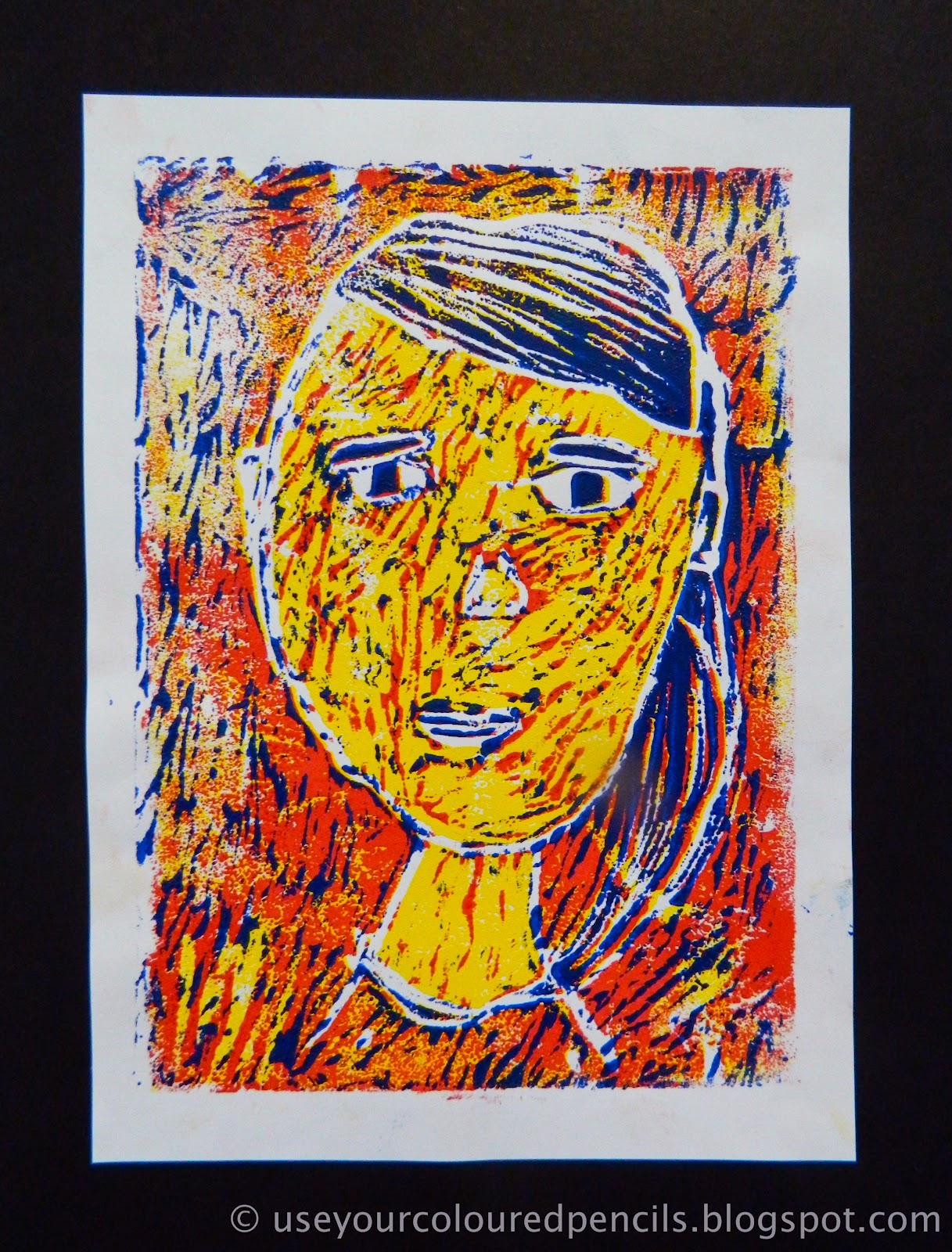 Use Your Coloured Pencils: Self Portrait Foam Reduction Prints