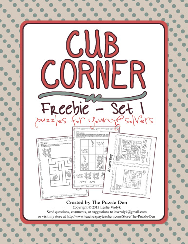 The Puzzle Den: Cub Corner Puzzle Packs