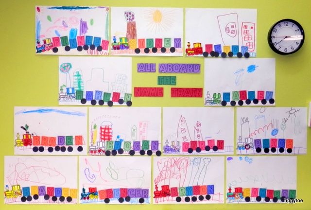 Tippytoe Crafts: Name Trains