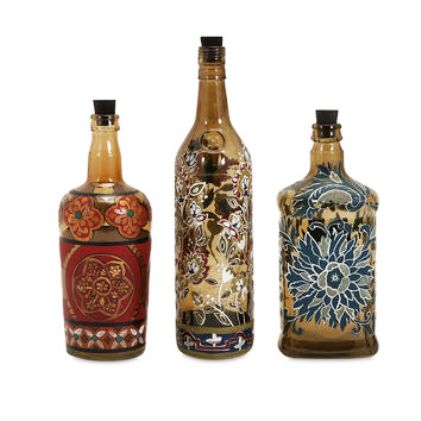 hand painted glass bottle ~ projects art craft ideas