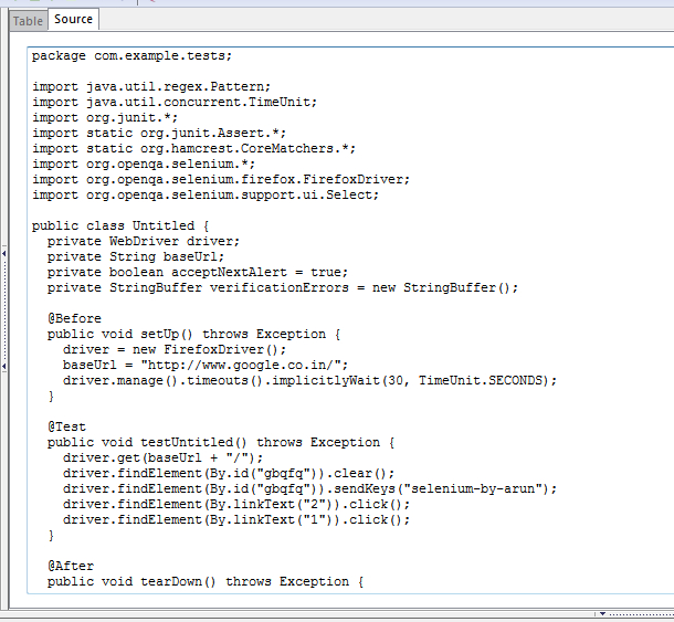 Selenium-By-Arun: 317. View the source code generated by Selenium IDE ...