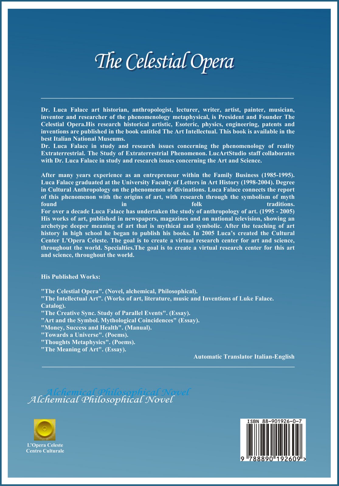 THE CELESTIAL OPERA BOOK IN ENGLISH