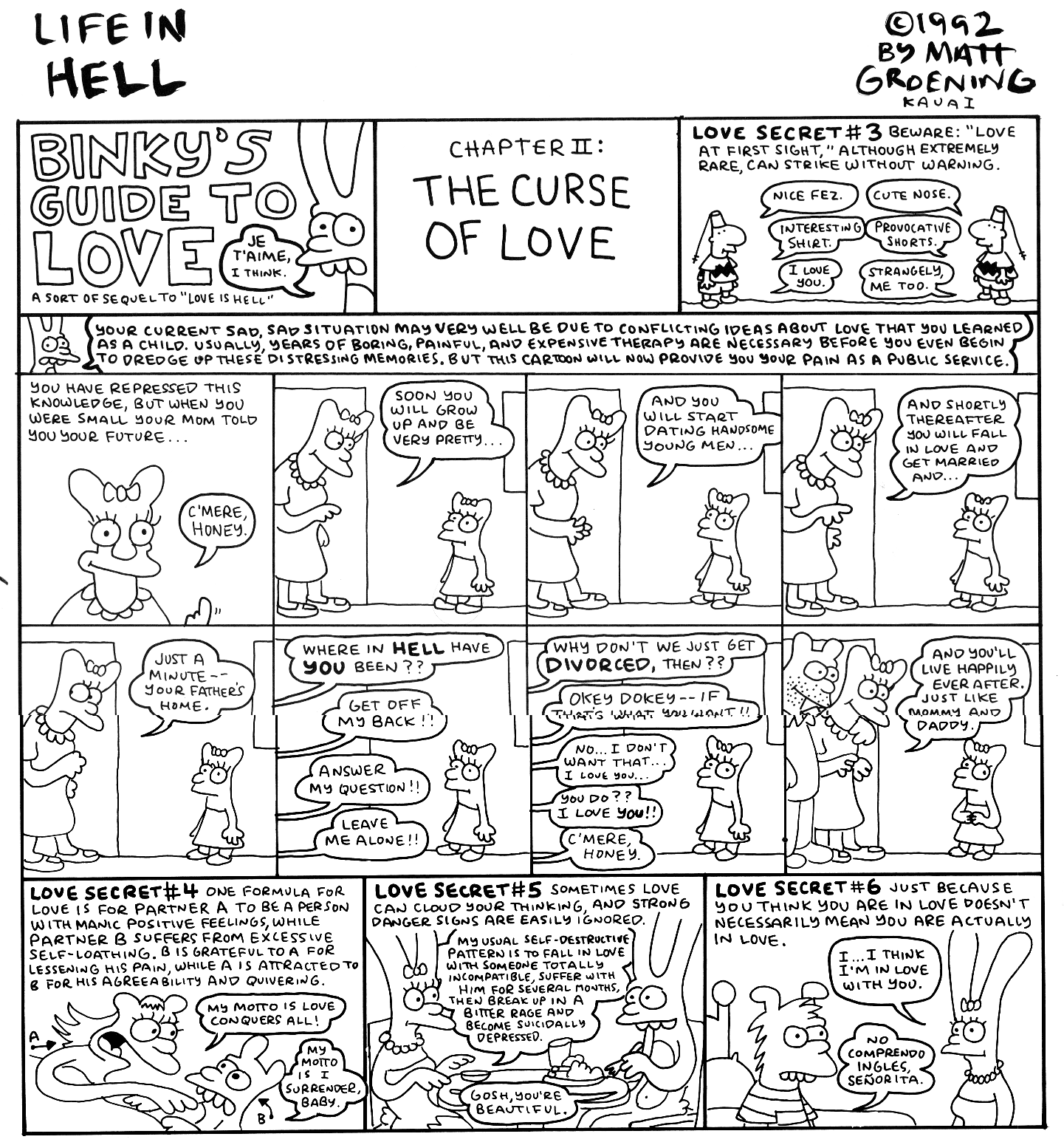 Bongo's Ultimate Life in Hell Archive : Life in Hell 1992 Archive