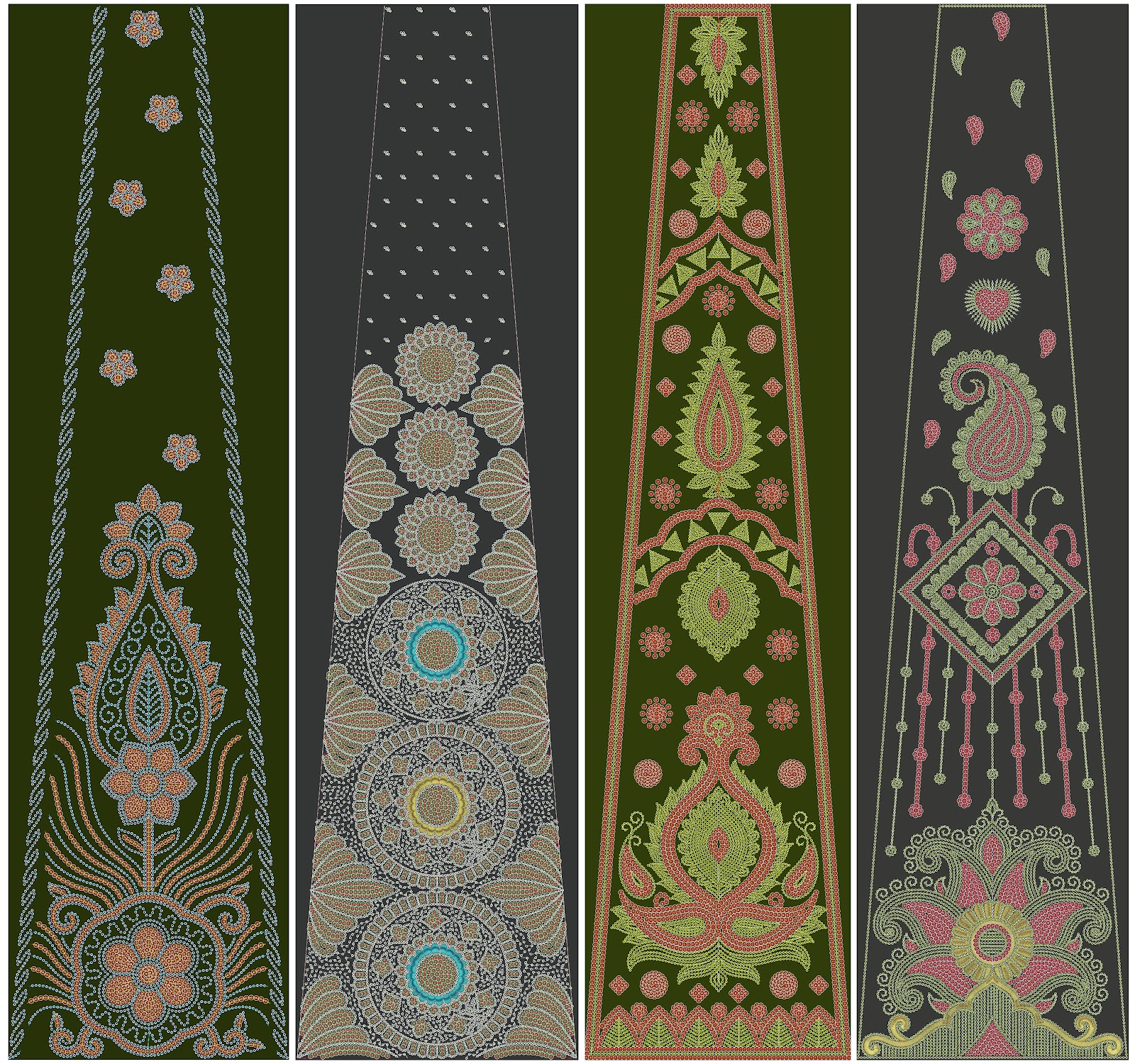 The dazzling lehenga panel in double sequin - Latest Embroidery Designs