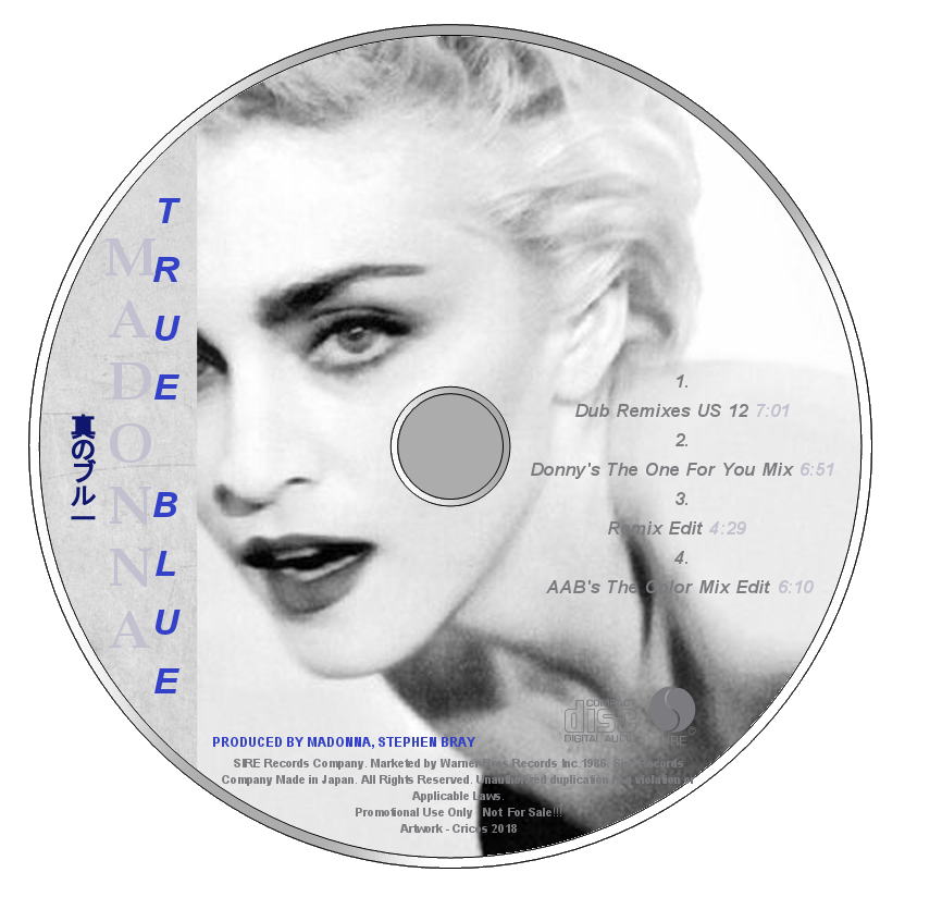 Madonna FanMade Covers: True Blue - Single Long Box