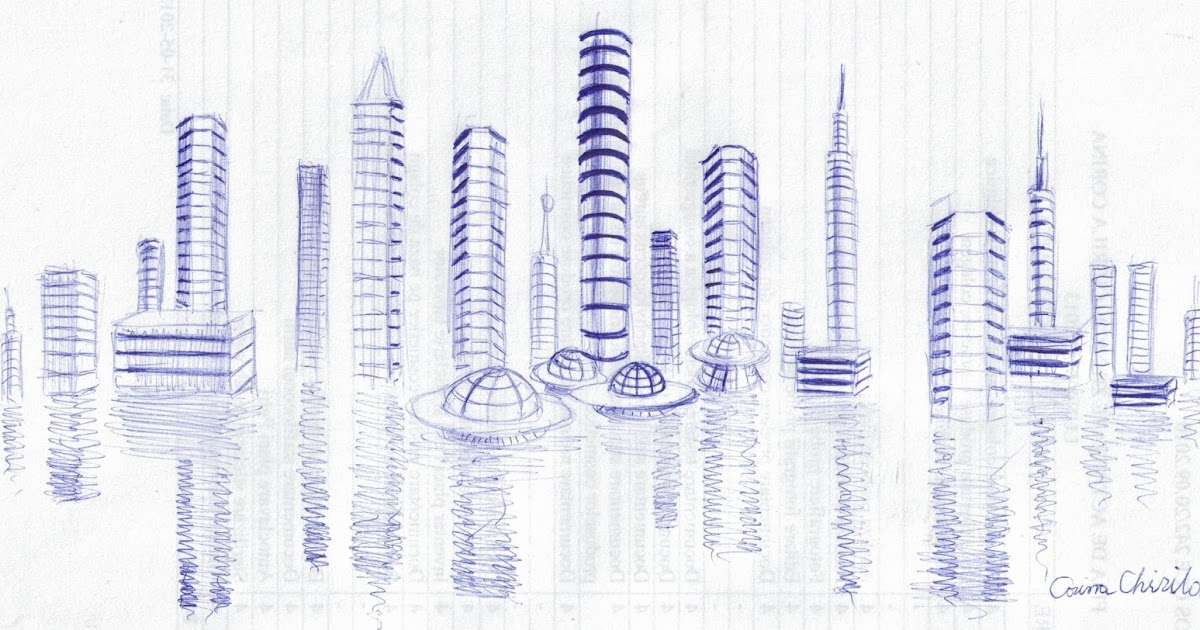 Grafica si pictura de Corina Chirila: Un oras desenat cu pixul