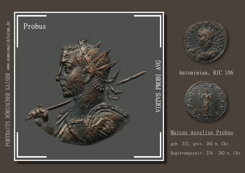 römische Kaiserportraits auf Münzen: Probus