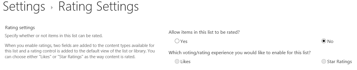 Sharepoint Claims Guru: Ratings Control SharePoint 2013 On-Prem