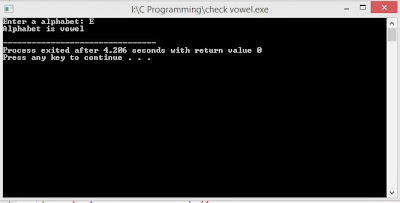 C Program to check whether input alphabet is vowel or not