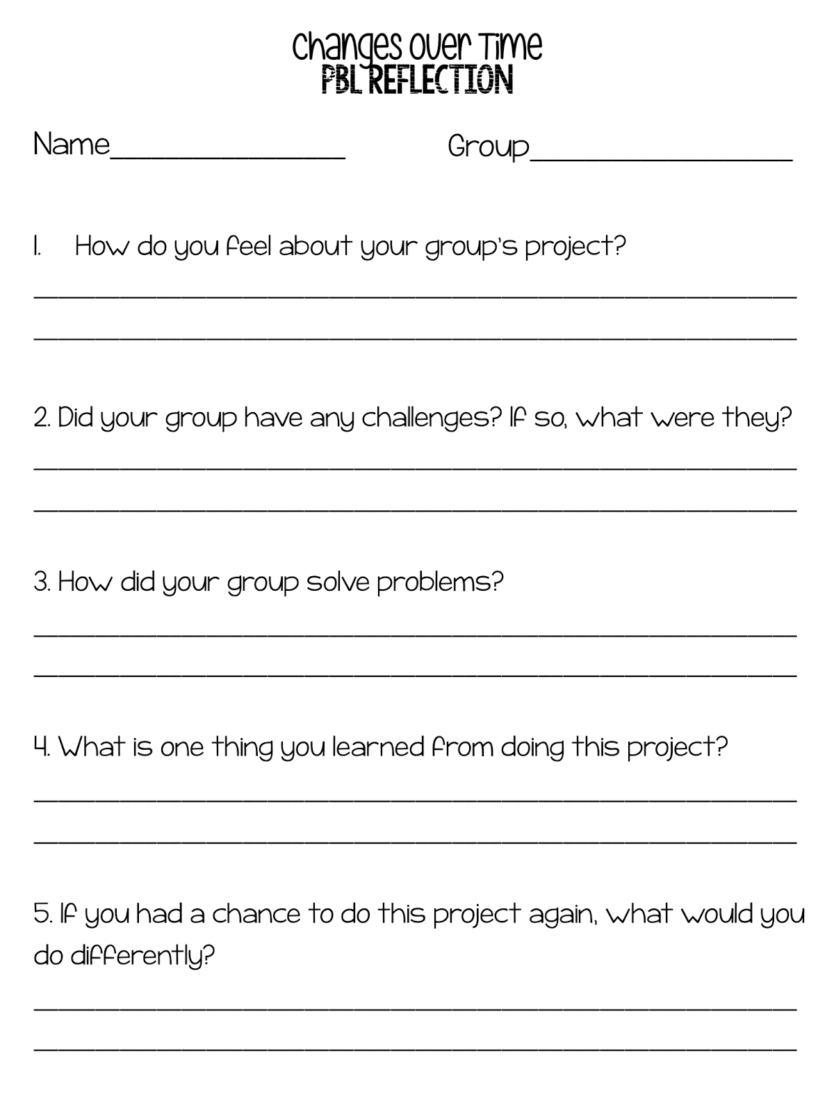 Mrs. MeGown's Second Grade Safari: Changes Over Time PBL!