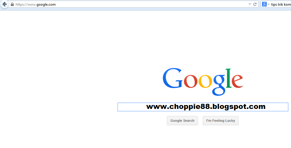 Cara Merubah Tulisan Google Pada Browser - Choppie88