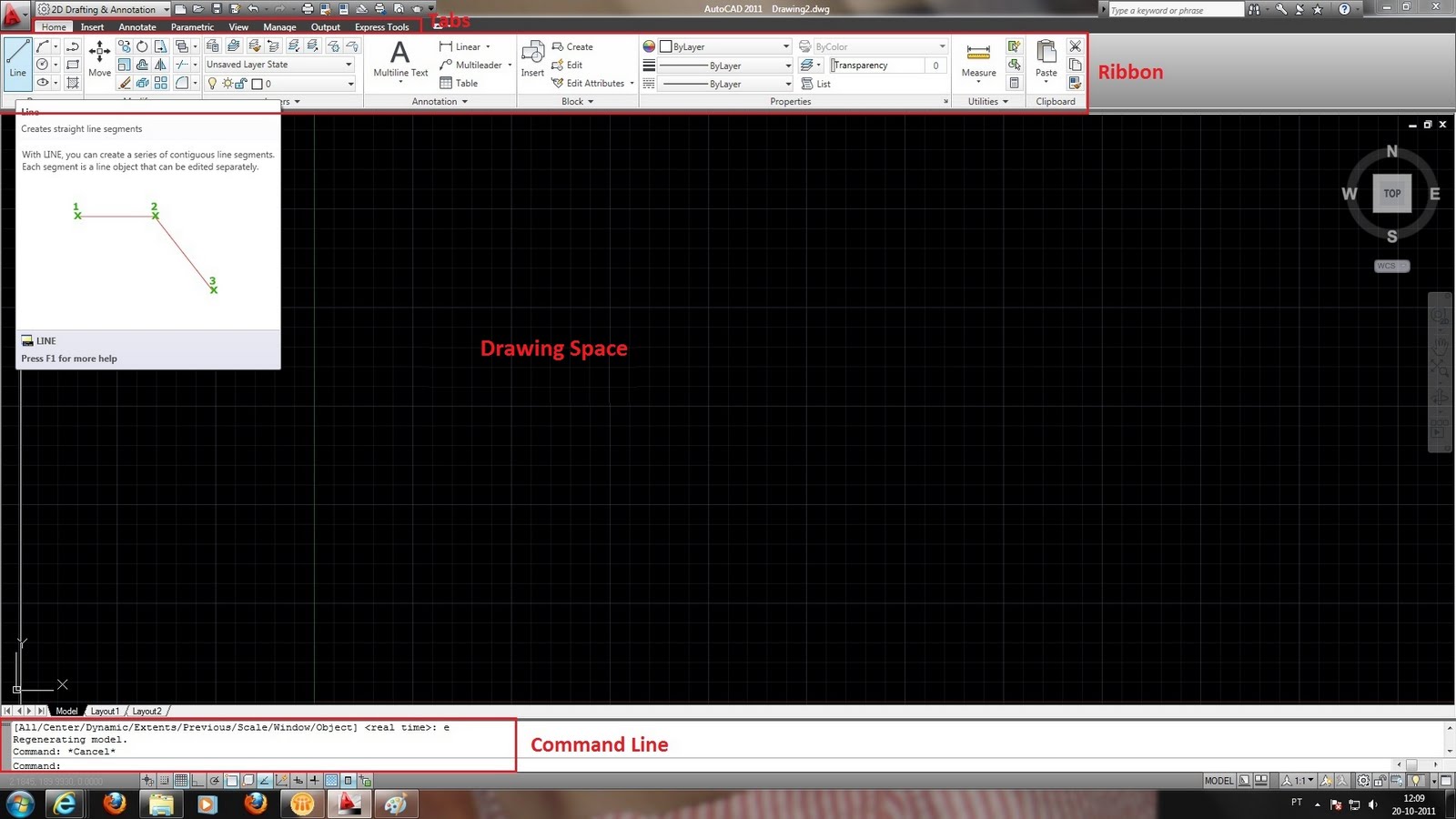 Dicas de Autocad: Command Line / Tabs / Ribbon e Model Space