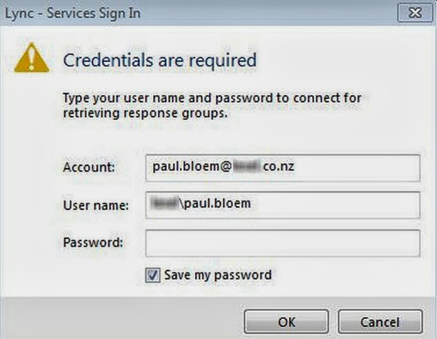 Troubleshooting Lync Credential Prompt