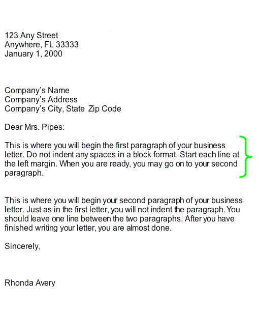 collection: Body Business Letter (part Of Business Letter)