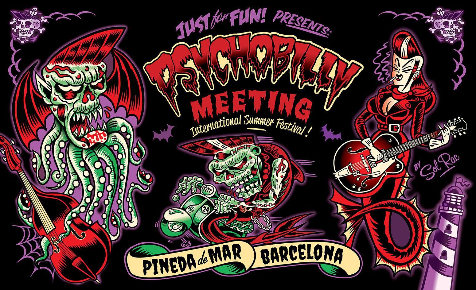 Sol Rac: Poster - PSYCHOBILLY MEETING Pineda de Mar