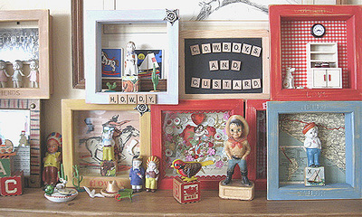 Little People Big Ideas: Box frame art-as discussed in group