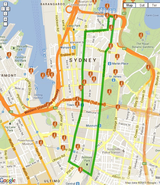 FREE Sydney City Bus Route "555"