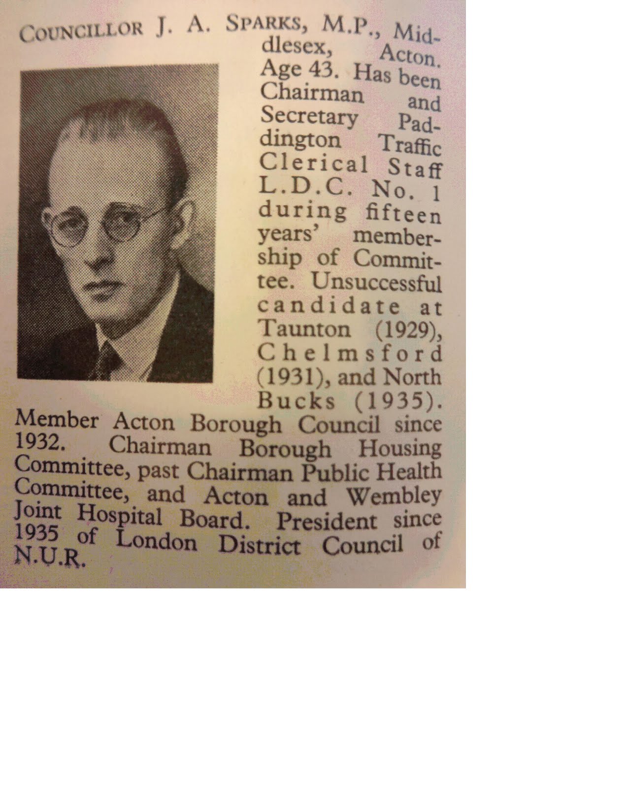 Hayes Peoples History: Labour MP Acton - Joseph Sparks