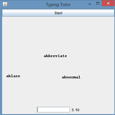 Joy Of Java: Simple Typing Game