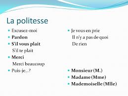 BLEU-BLANC-ROUGE: Les expressions de politesse