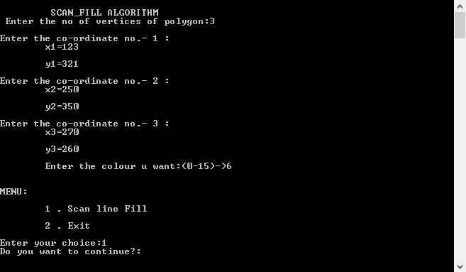 Curly Code Fill A Polygon Using Scan Line Fill Algorithm In C