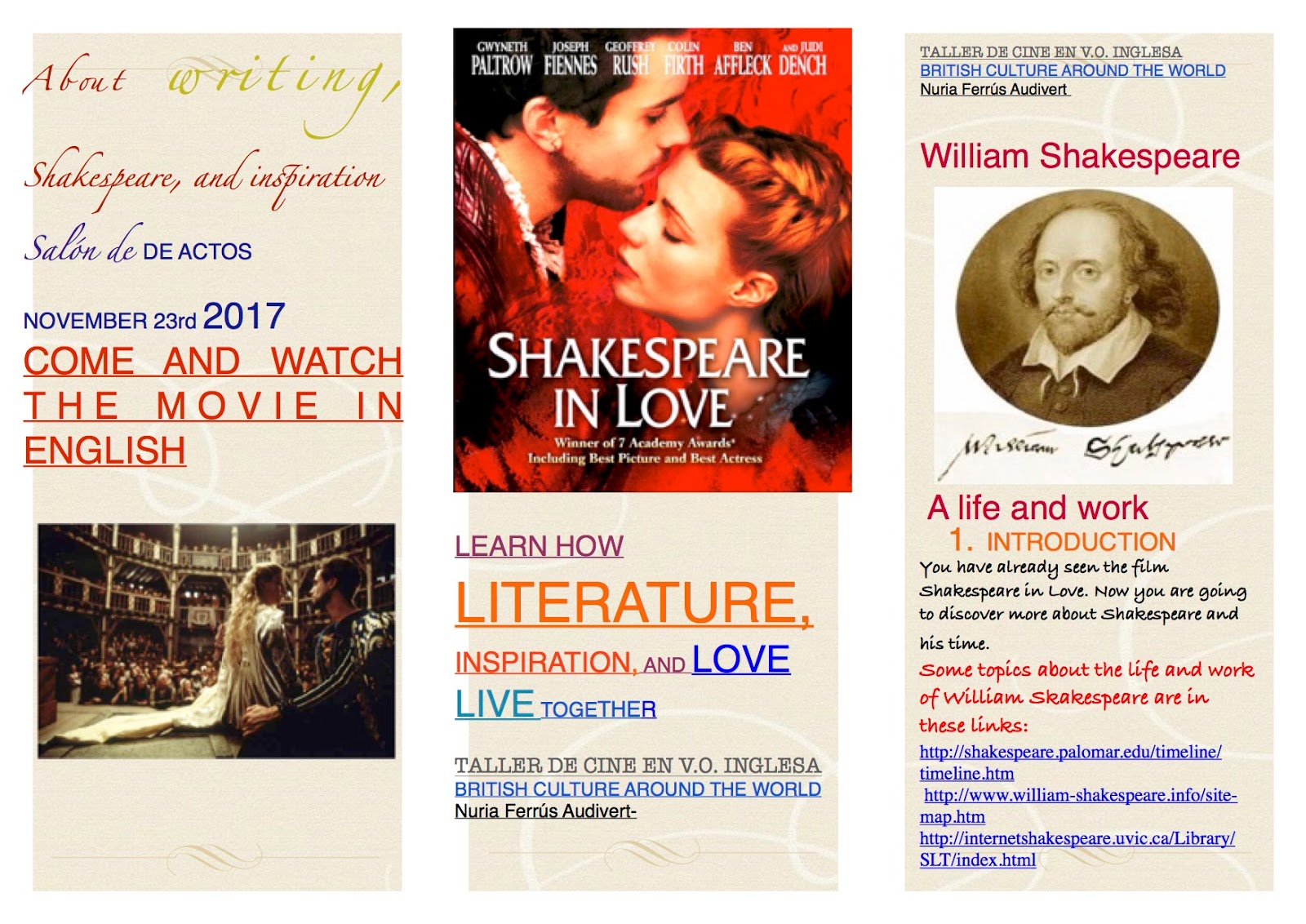 SHAKESPEARE´S inspiration: 3- NO FEAR SHAKESPEARE