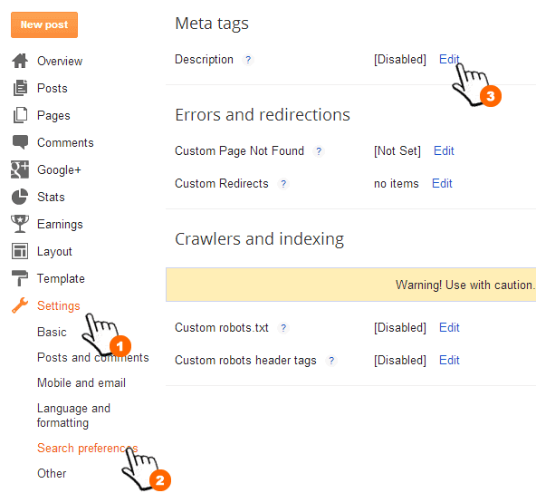 Cara Memasang Deskripsi Meta Tag Blogger - Tips SEO Blog Dasar > Contoh ...