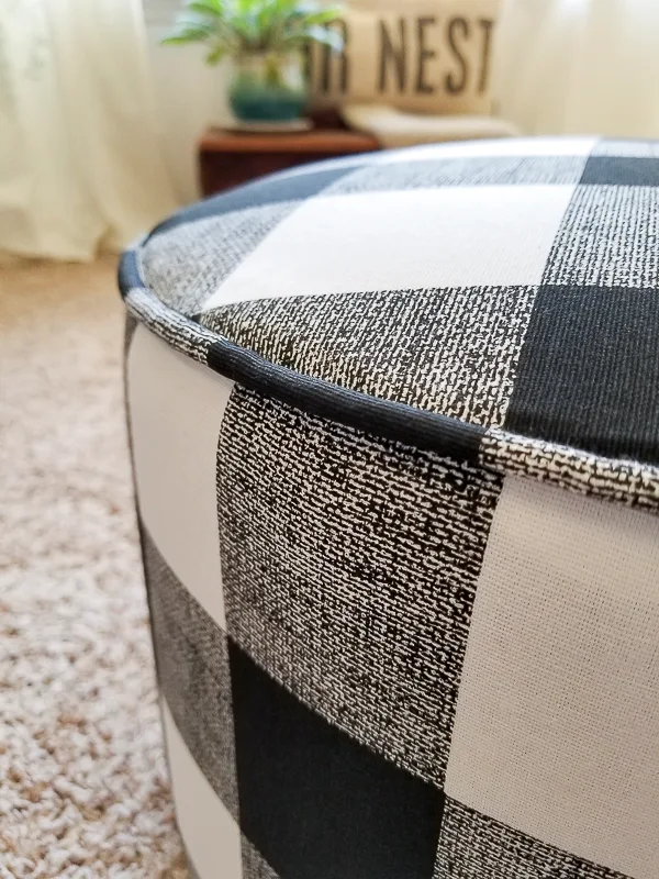 Buffalo Check Ottoman DIY - DIY Beautify - Creating Beauty at Home