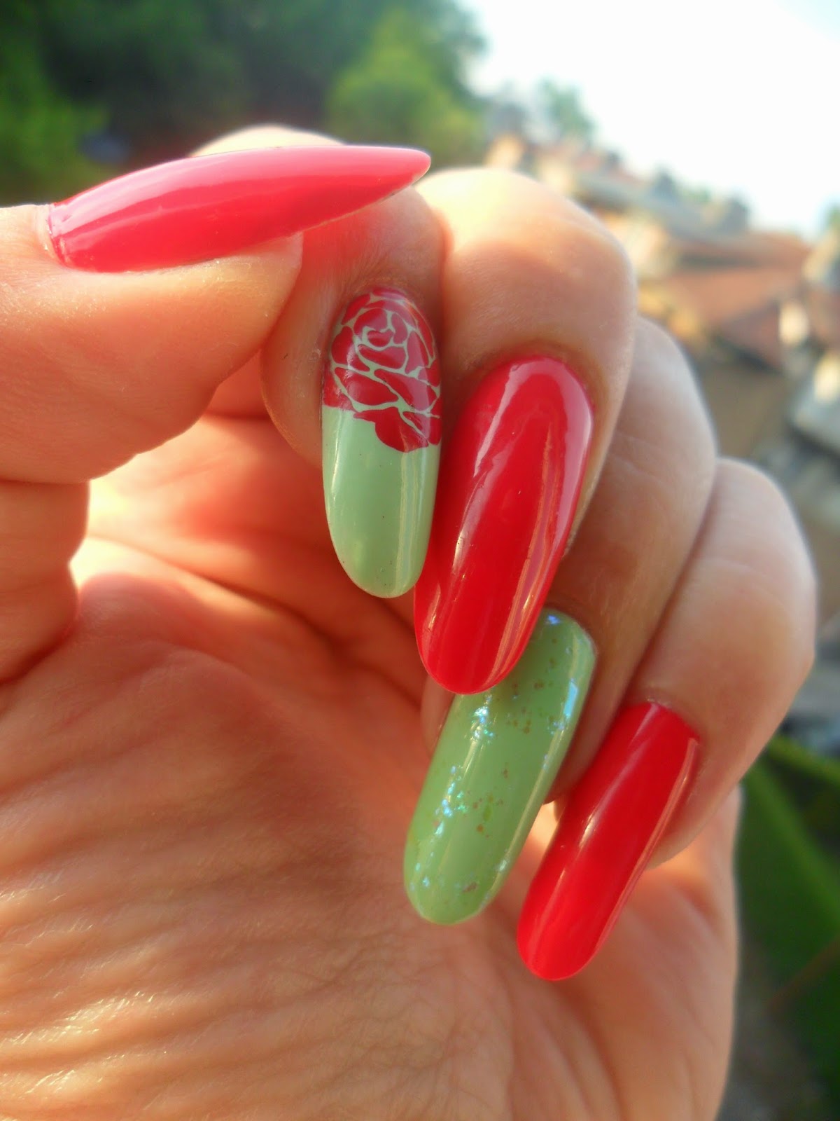 Red polish or bad polish?: Draft Series:Red Rose with Golden Rose and ...