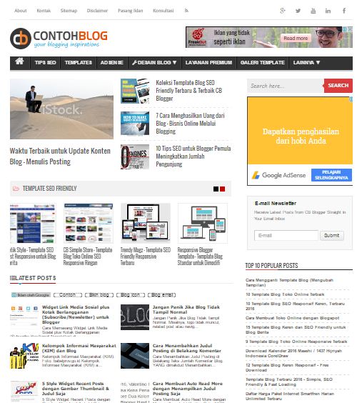 Jenis-Jenis Template Blog dan Cara Memilihnya > Contoh Blog