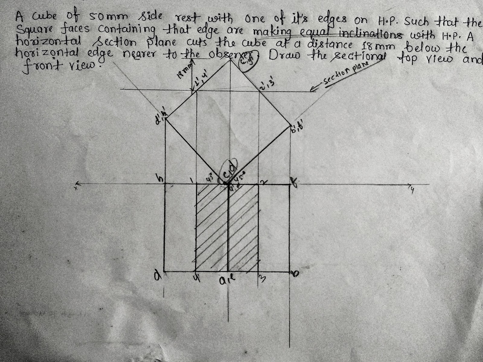 SECTION OF SOLID (CUBE) | VIKASH ACADEMY