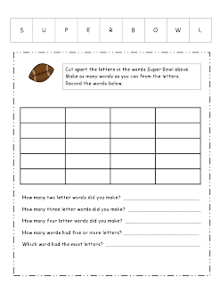 First Grade Funtastic: Super Bowl Sunday