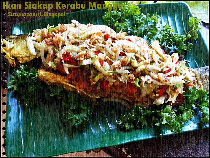 ..Cooking with soul.....: IKAN SIAKAP KERABU MANGGA