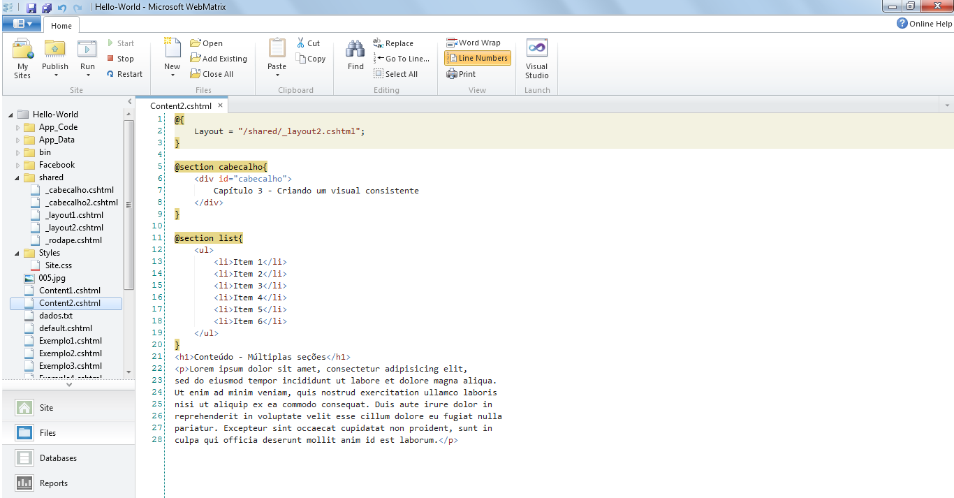 Tutorial Programação Web Aspnet Com Razor Syntax Parte 4 Capítulo 3 Projetando Páginas De