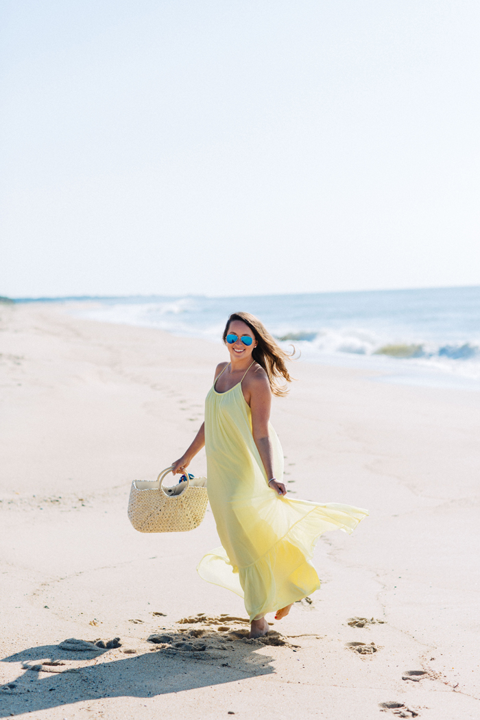 Southern Anchors: {yellow dress for a beach walk in the hamptons}