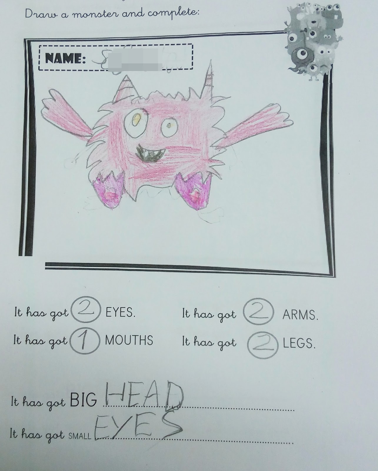 Ensenyant a volar: Learning the body parts with monsters