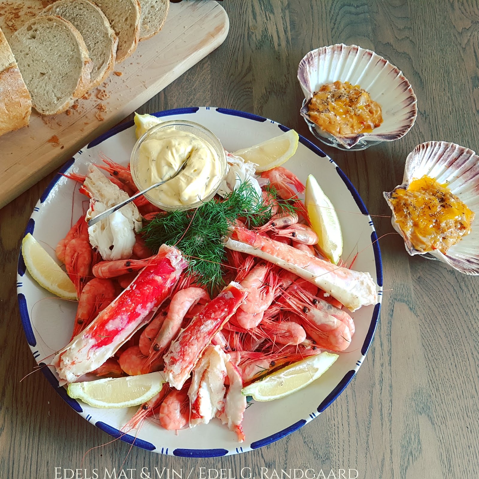 Edels Mat : Skalldyrfat med ferske reker, kongekrabbe og gratinerte ...