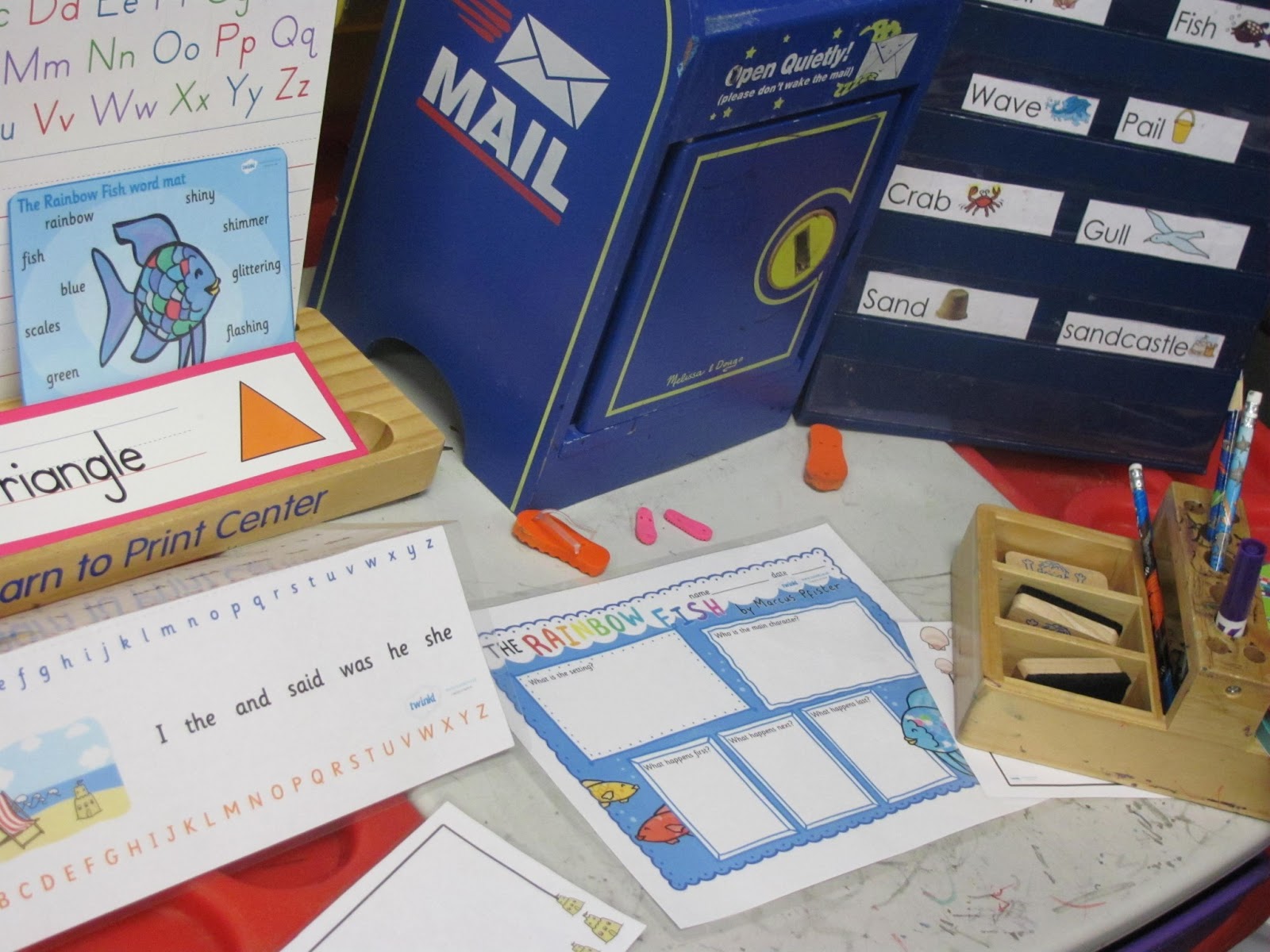 Ocean/Beach Writing Center | Ms.Vonda's Pre-K at All God's Children MDO ...