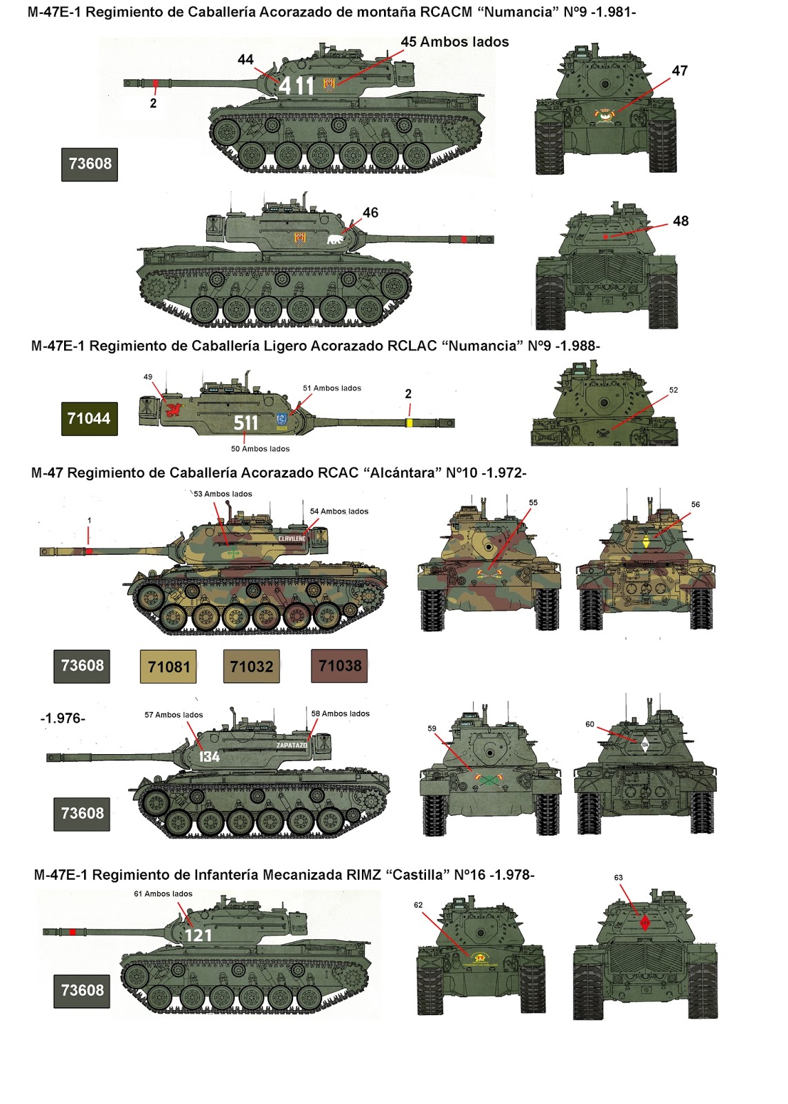 FCModeltips . Federico Collada: M-47, M47E-1 en España