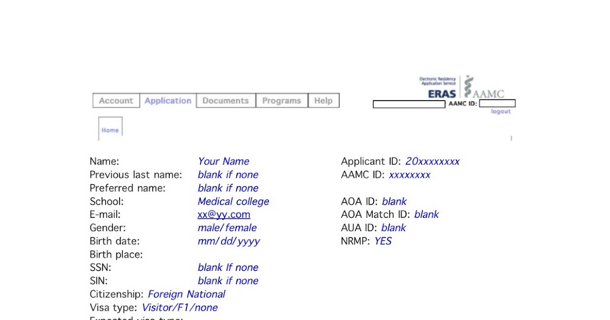 USMLE and Residency Tips: How to fill ERAS common application form (CAF ...