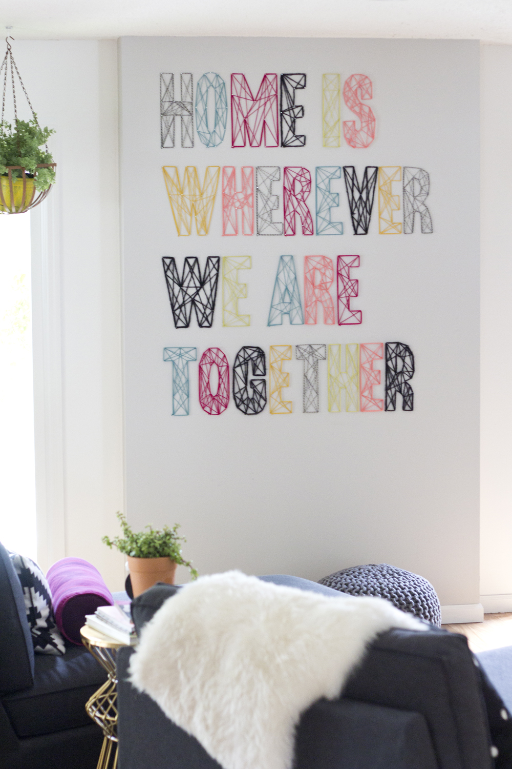 DIY: Letras en la pared con lana | The Deco Soul