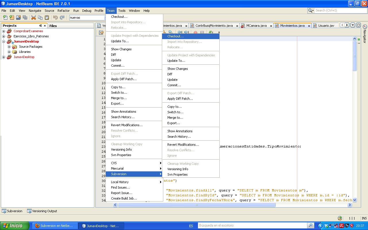 ExpertoJ2EE: Subversion bajo Netbeans.