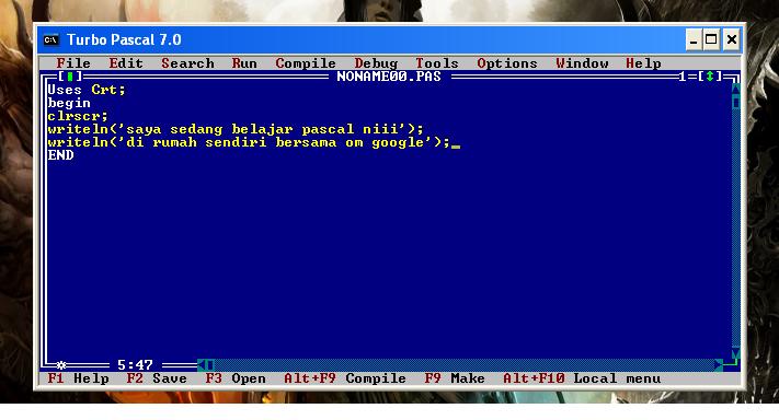 The one D.T.B: belajar turbo pascal 1