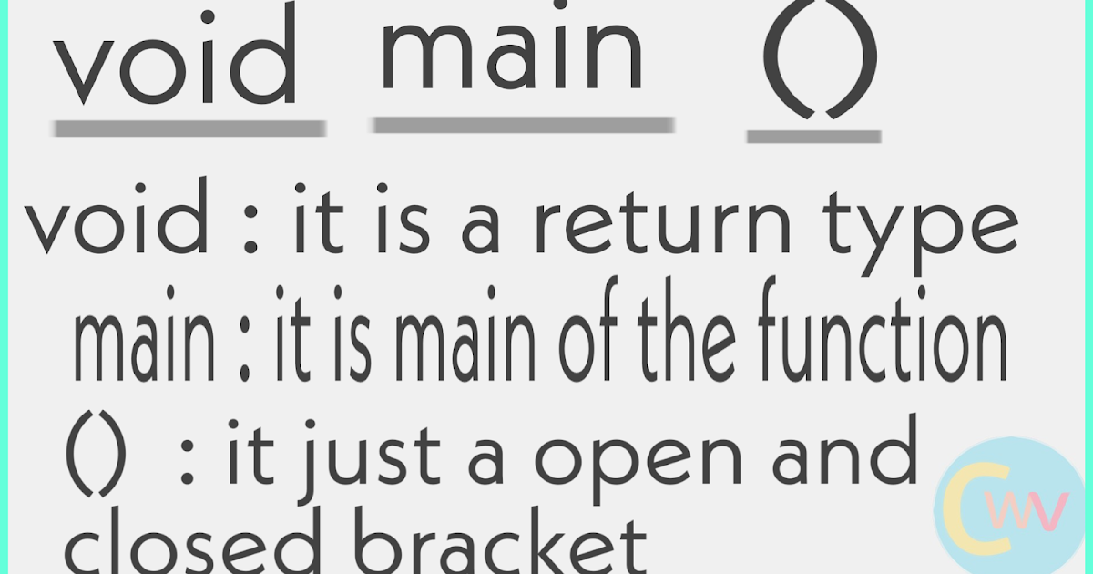 Void Main Function In C Language Code With Vibhu