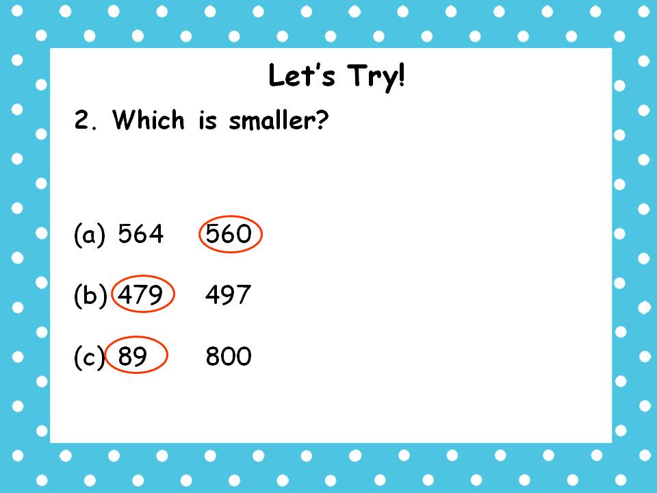 P2A Class Blog: Numbers to 1000 - Comparing and Ordering Numbers