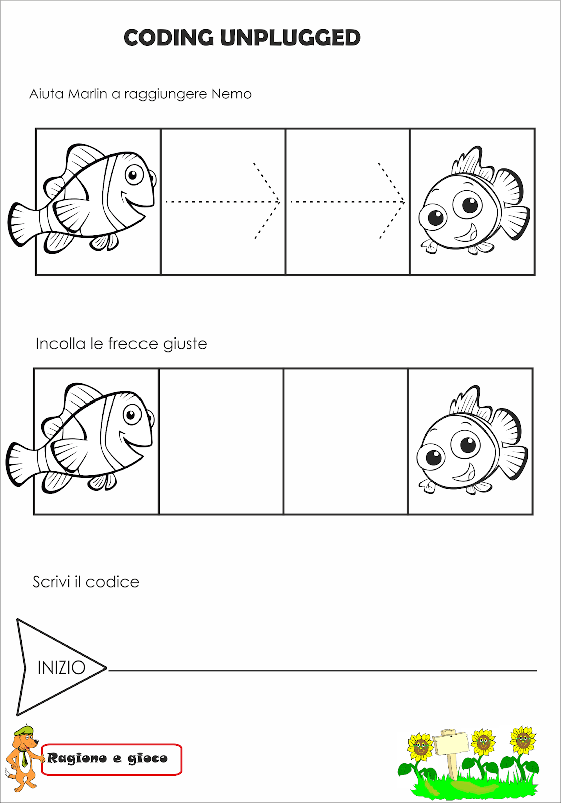 A Scuola con Poldo: A lezione di Coding: Il coding con Nemo unplugged