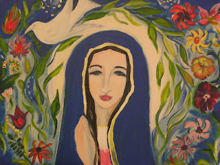HEART PETALS: Fine Art Print: Our Lady in the Garden